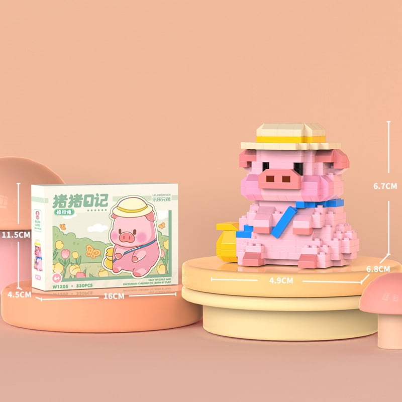 Micro-particle Assembly Building Blocks Cute Pig Cartoon Doll Building ...