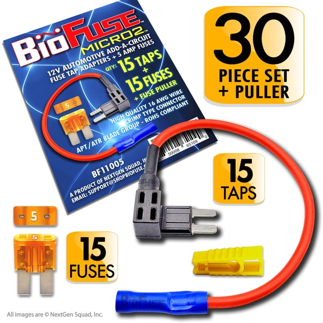 Micro2 30 Piece Add-a-Circuit Fuse Tap Holder and Fuses Bundle ...