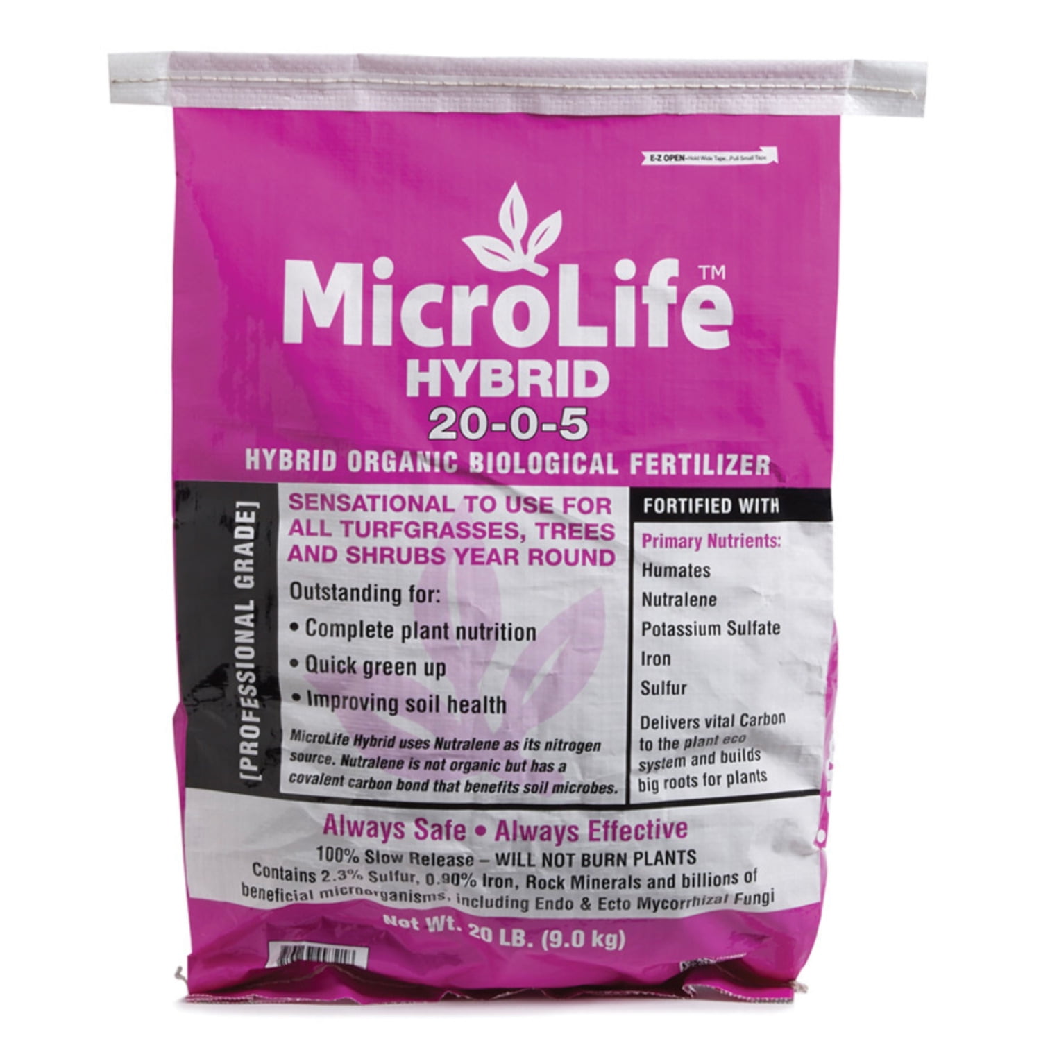 MicroLife Hybrid 20-0-5 Organic Fertilizer, Pet & Child Safe, 20 lb Bag ...