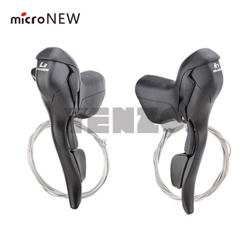MicroNew 2*7/9/10 Road Bike Shifter Set Left&Right Dual Control Lever ...
