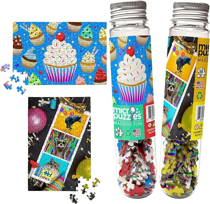 MicroPuzzles “Celebration” 2-Pack - Mini Puzzles for Adults, 150 Piece ...