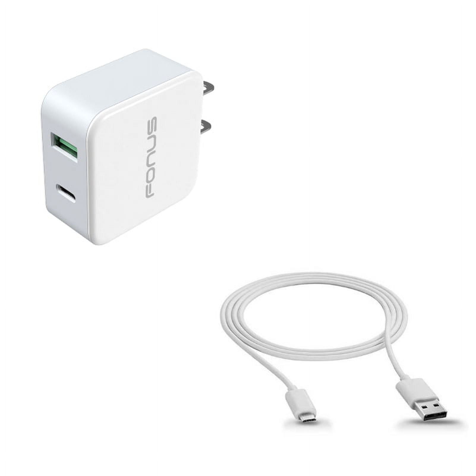 MicroUSB 10ft USB Cable w 36W Quick Home Charger L9R for Kyocera DuraXV ...