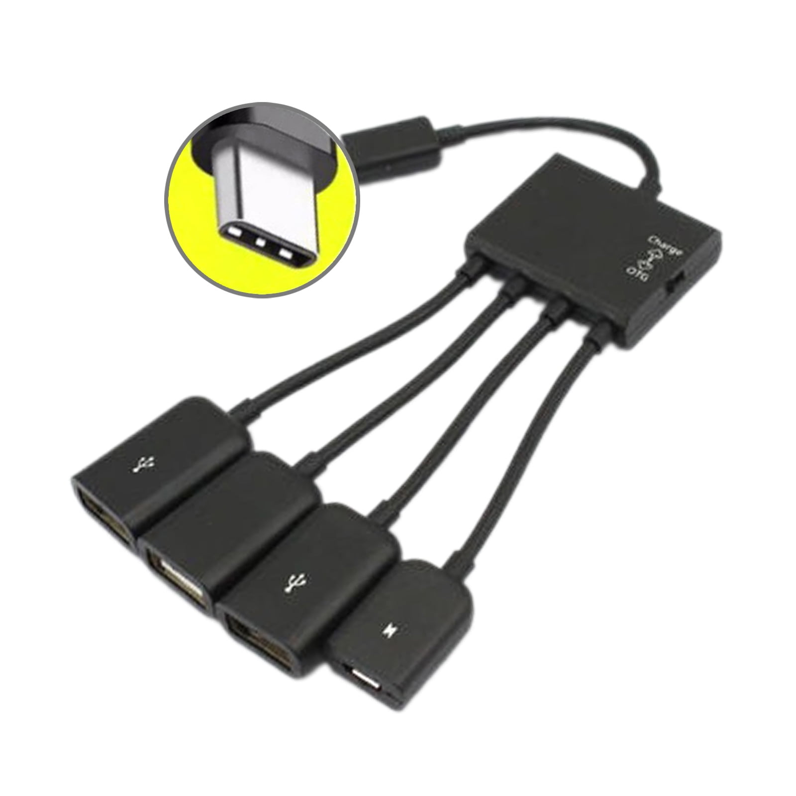 MicroUSB TypeC Power OTG Extenders Cable USB Adapter Splitters Hub for ...