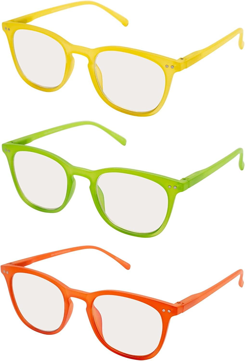 MicroVision Optical Futura 3P Blue Light Reading Glasses, Sunshine +3. ...