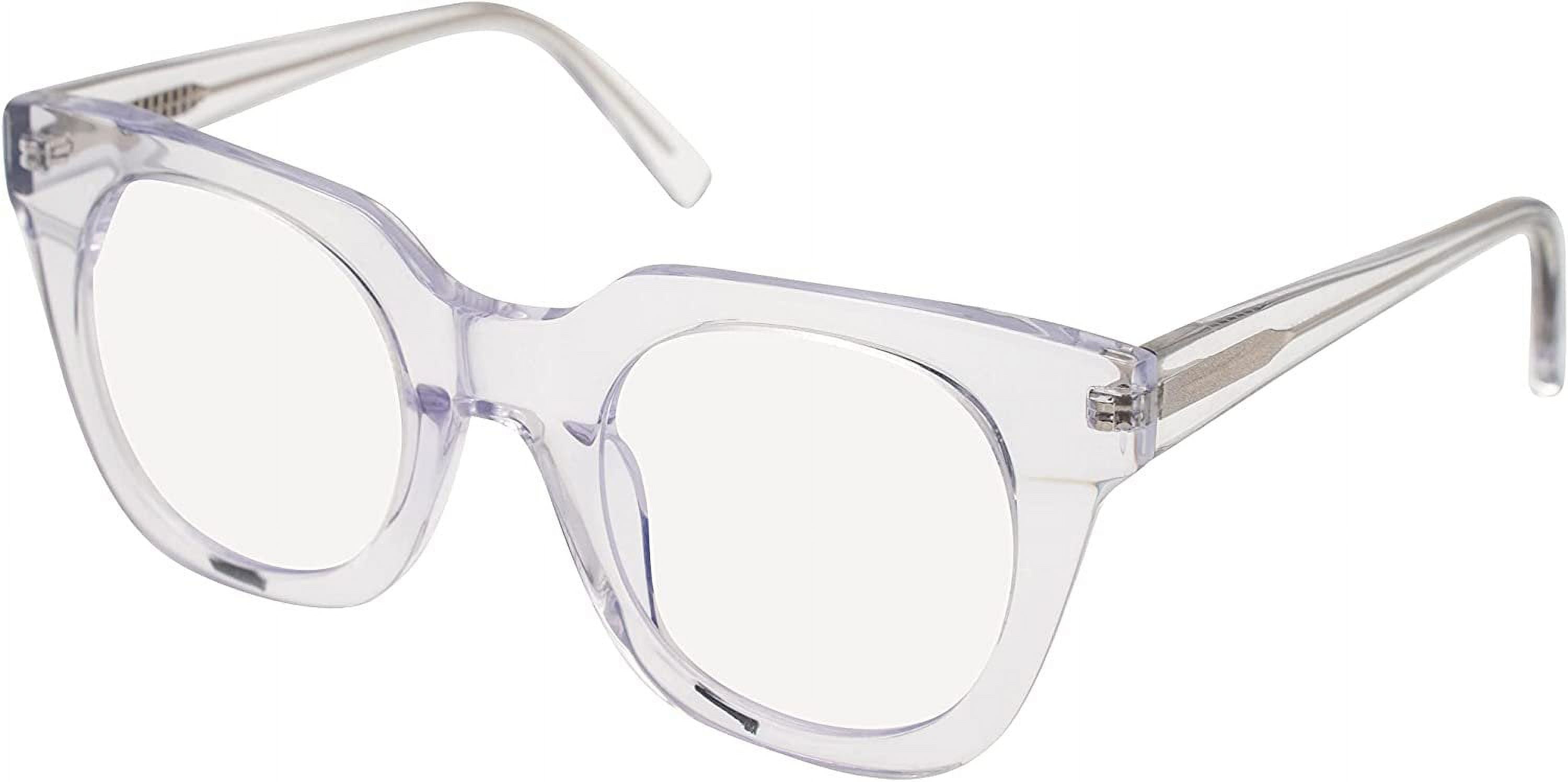 MicroVision Optical Lucinda Blue Light Readers, Shiny Crystal Clear +3. ...