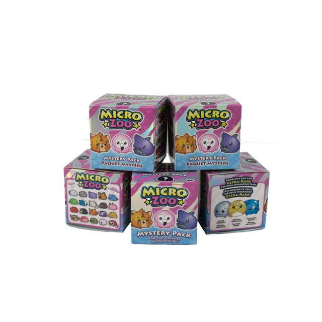 MicroZoo - 5 pack, Small Plush Collectible Stuffed Animals, Mystery Box ...