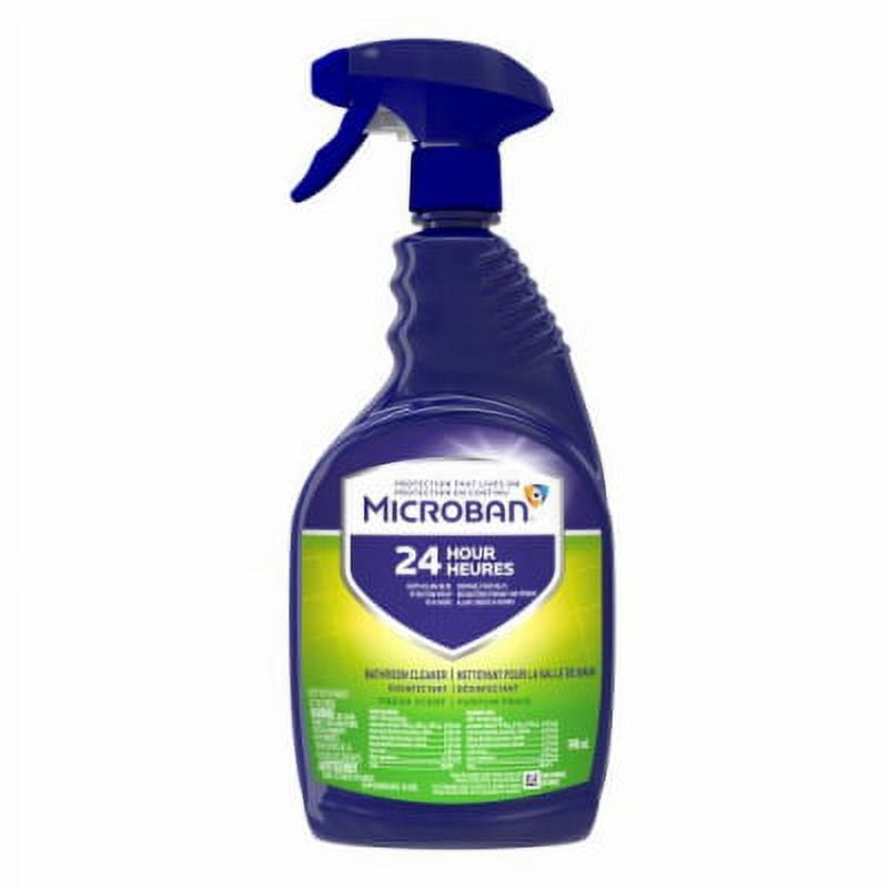 Microban 24 Hour Bathroom Cleaner and Sanitizing Spray Fresh Scent 3 ...
