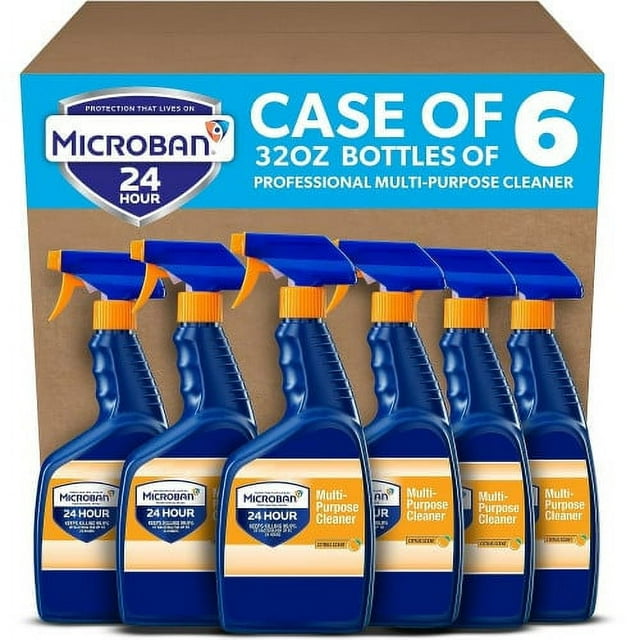 Microban 24-Hour Disinfectant Multipurpose Cleaner, Citrus, 32 oz Spray ...