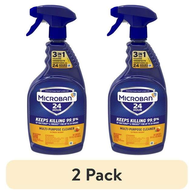 (2 pack) Microban 24 Hour Multi-Purpose and Disinfectant Cleaner ...