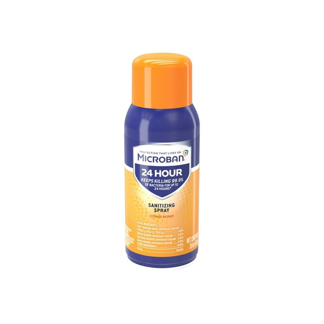 Microban 24-Hour - Sanitizer - aerosol - spray can - 2.8 oz - citrus ...