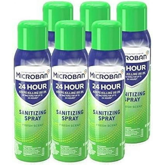Microban 24 Hour Antibacterial Disinfecting Aerosol, Fresh Scent, Bulk ...