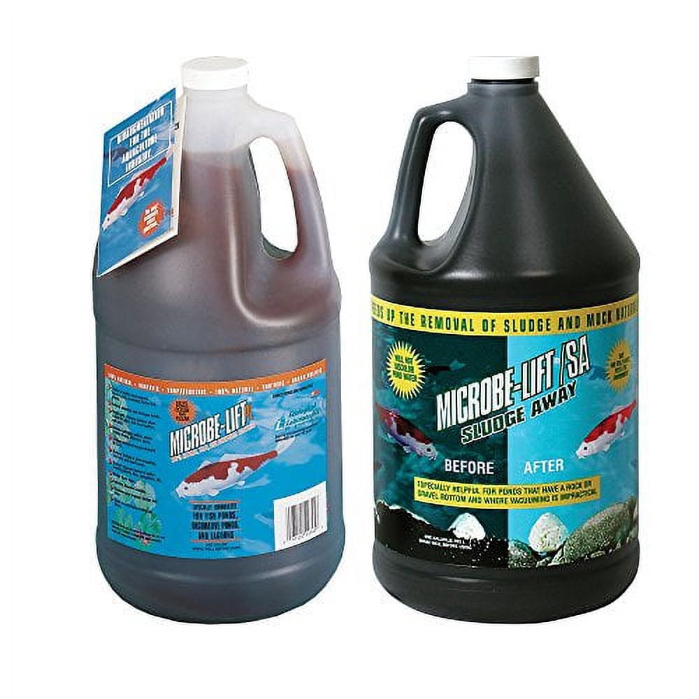 Microbe Lift PL 10PLG Gallons + Microbe-Lift Pond Sludge Away Gallon ...