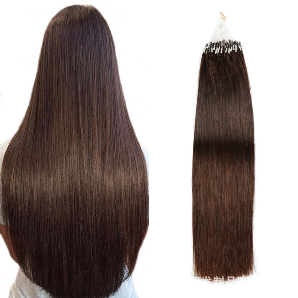 Microbead Hair Extensions Human Hair Black Micro Link Extensions Hair ...