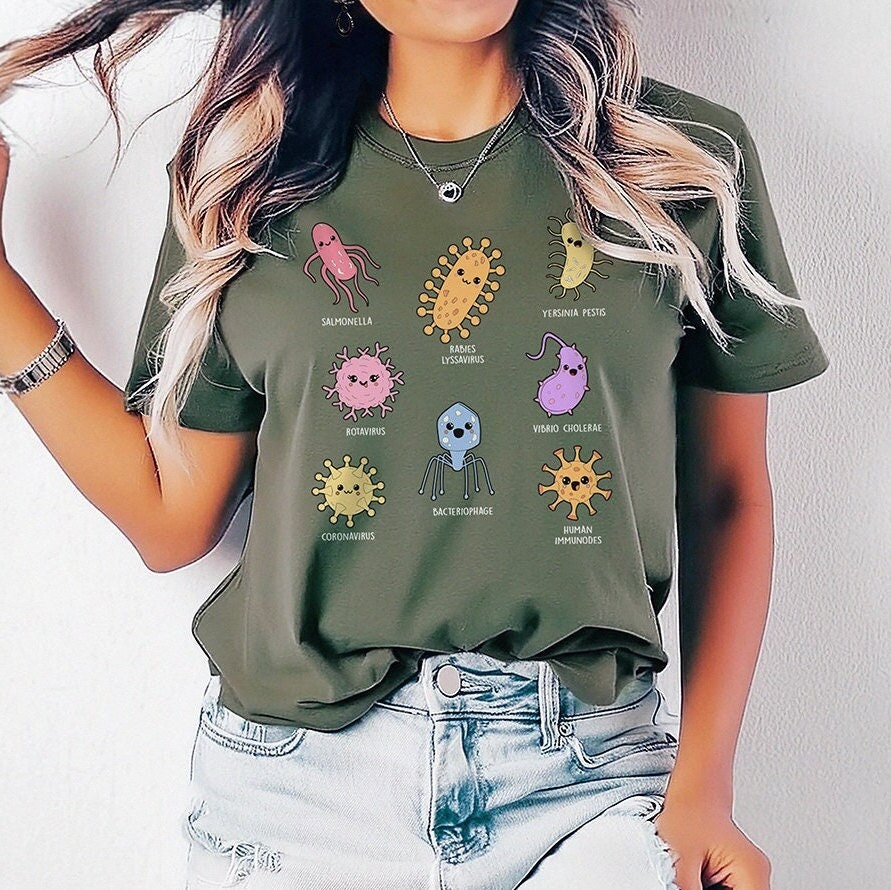 Microbes Bacteria T-Shirt, Mlt Medical Lab Tech Shirt, Nurse Graphic ...
