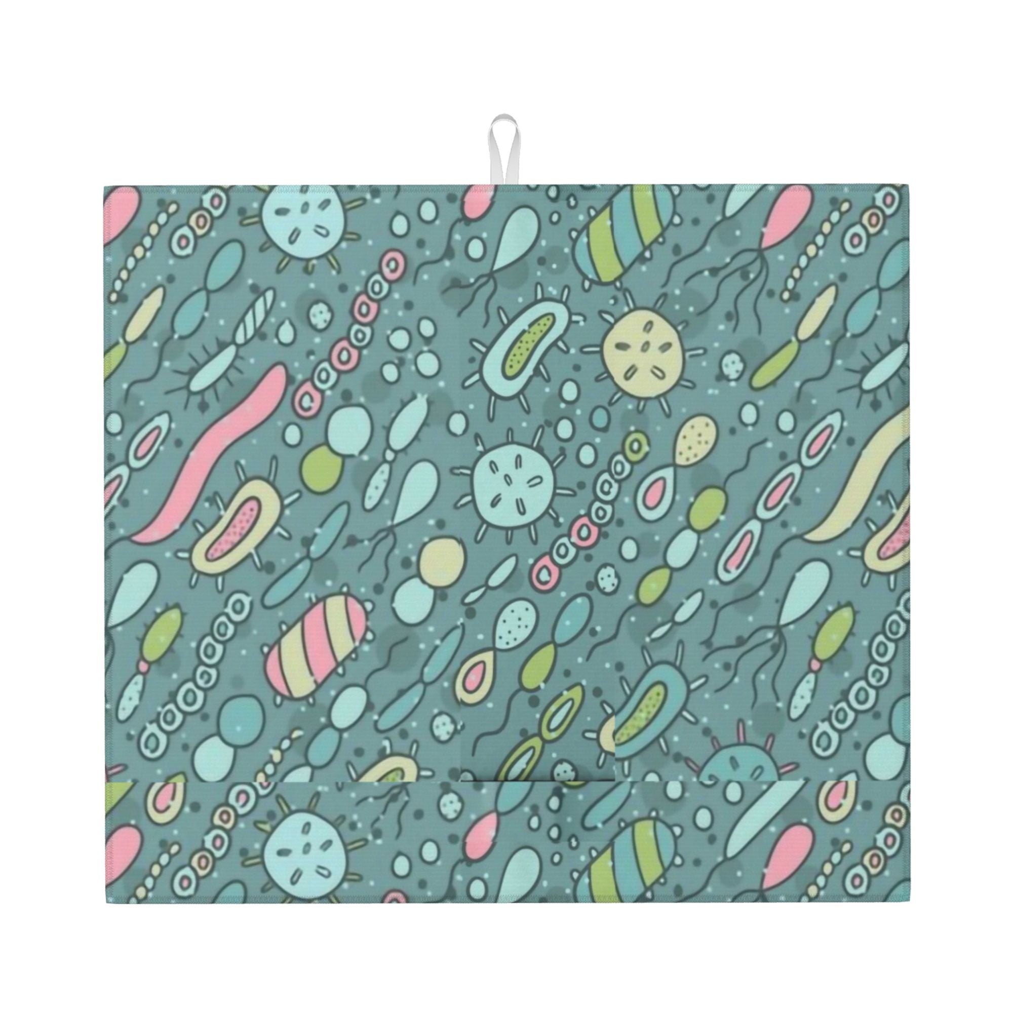 Microbes Pattern Bacteria Design For Biology Lovers Microfiber Kitchen ...