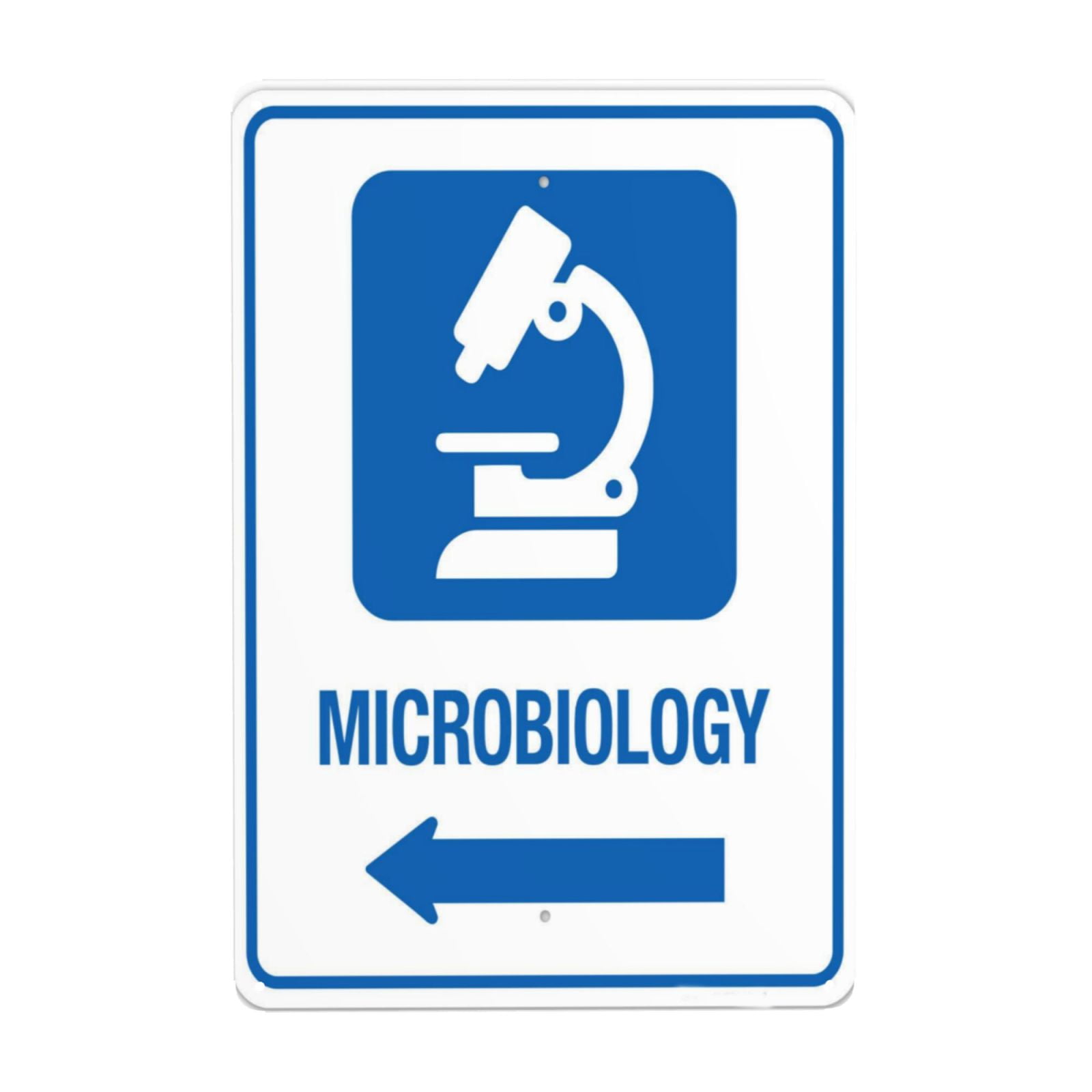 Microbiology With Left Arrow Hospital Sign Retro Metal Tin Sign Wall ...