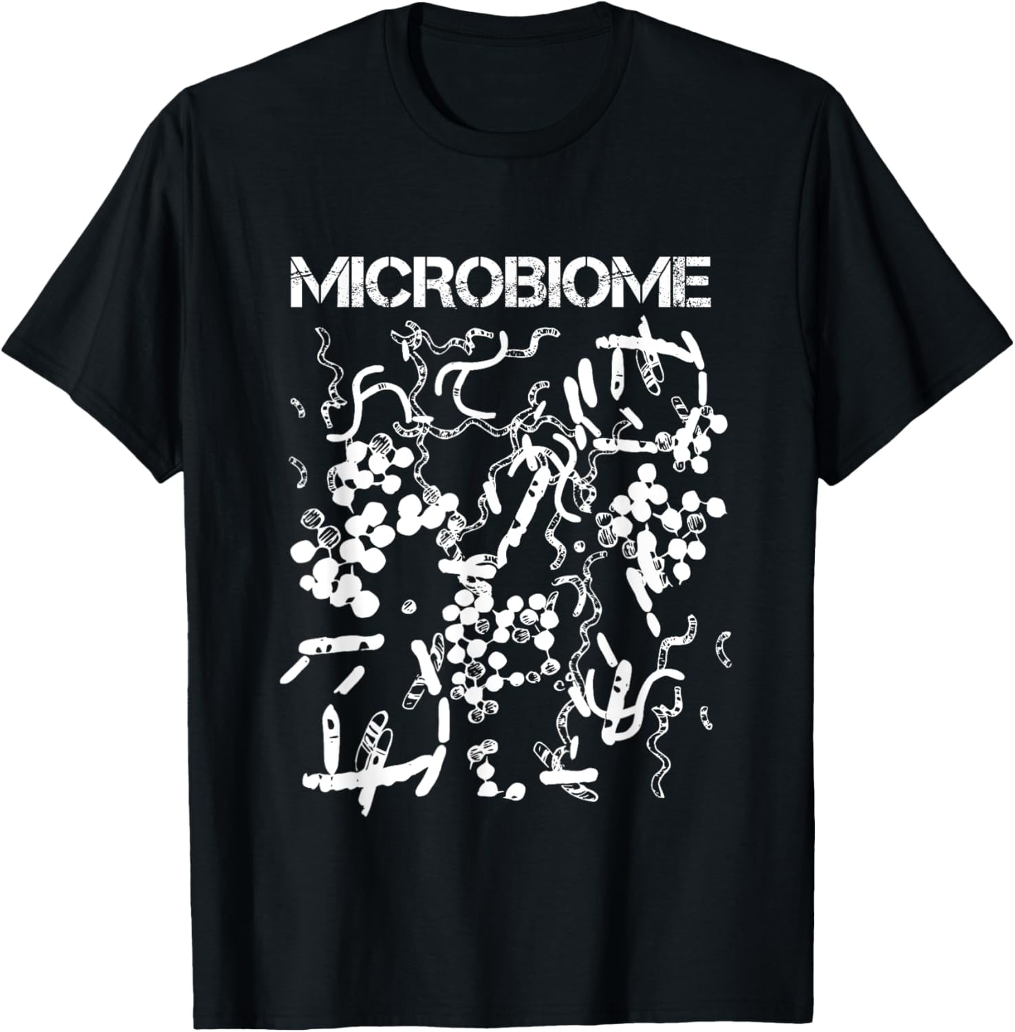Microbiome Gut Health Bacteria T-Shirt men and women can wear, black ...