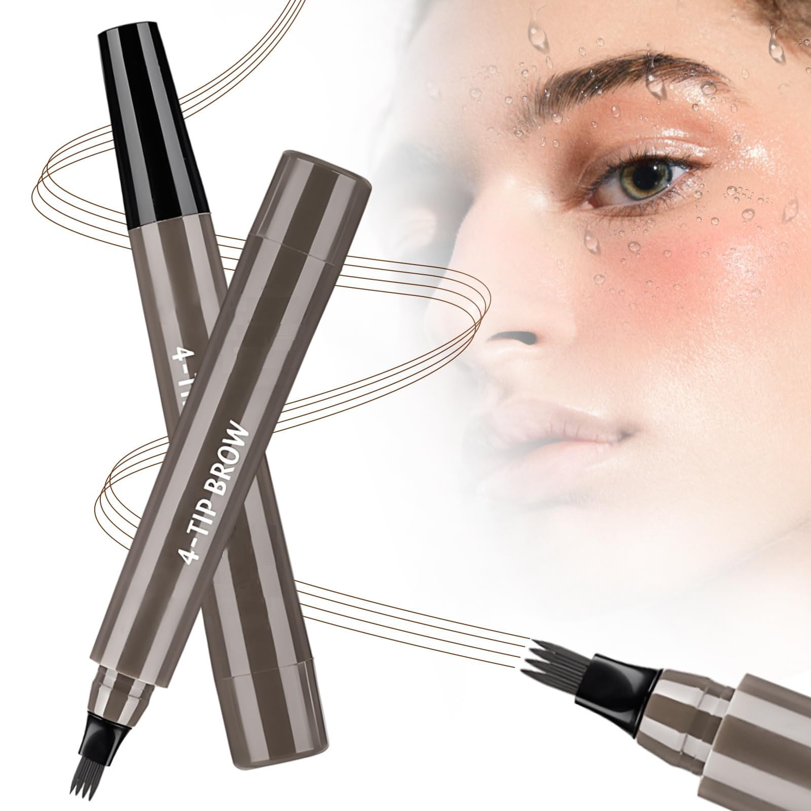 Microblading Eyebrow Pen with 4 Fork Tips, Waterproof Microblading ...