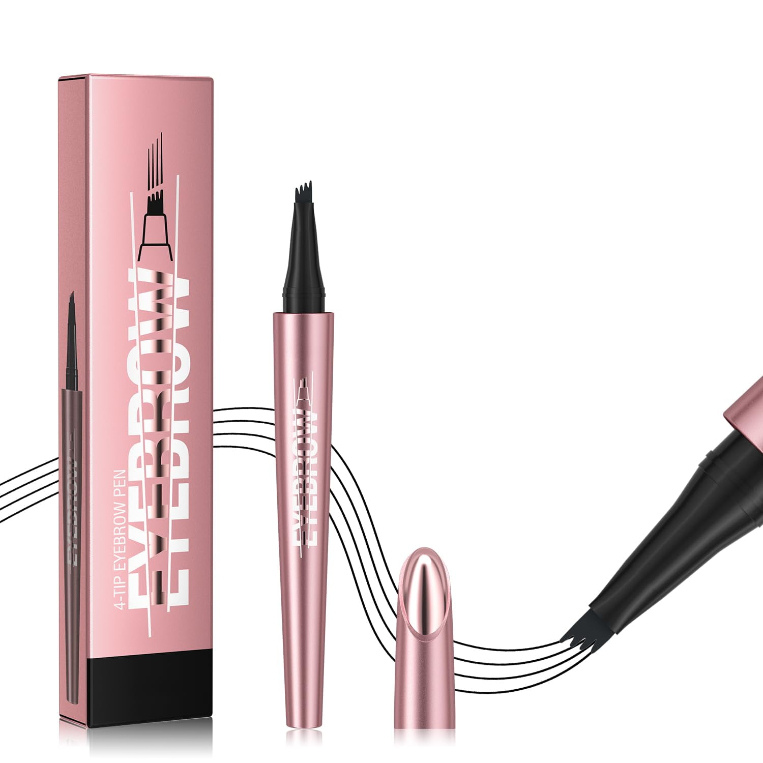 Microblading Eyebrow Pen,4 Tip Brow Pencil Magic Eyebrow Pencil Eyebrow ...