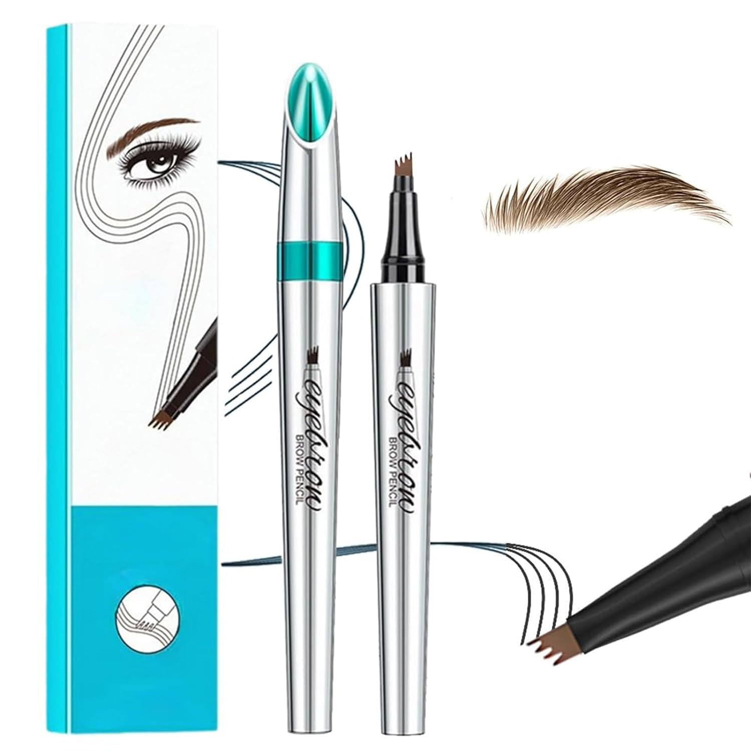 Microblading Eyebrow Pen, 4-Tip Eyebrow Pencil, Upgraded 3D Waterproof ...