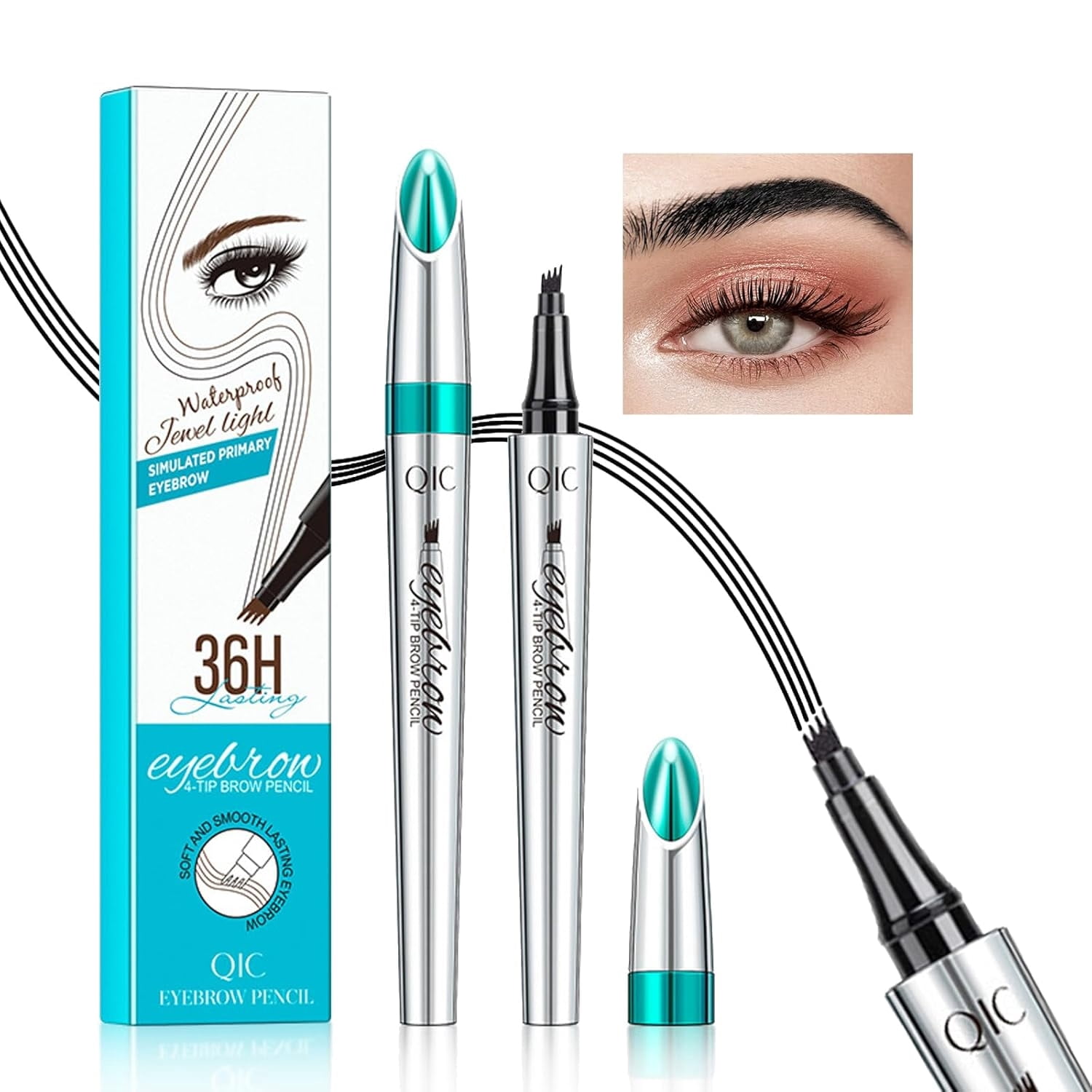 Microblading Eyebrow Pen, Eyebrow Pencil With Premium 4-Prong Micro ...
