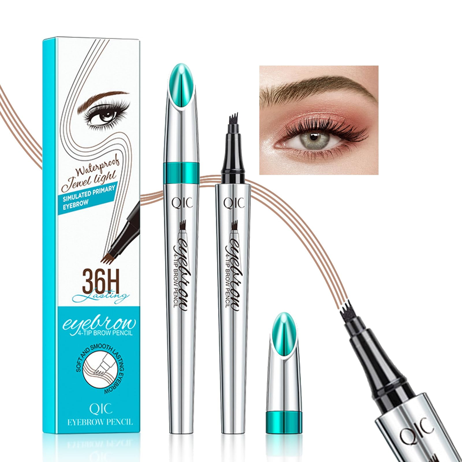 Microblading Eyebrow Pen, Eyebrow Pencil with Premium 4-Prong Micro ...