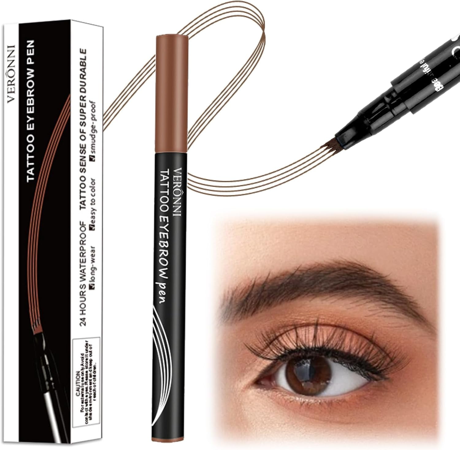 Microblading Eyebrow Pen, Waterproof Eyebrow Pencil with 4 Micro-Fork ...