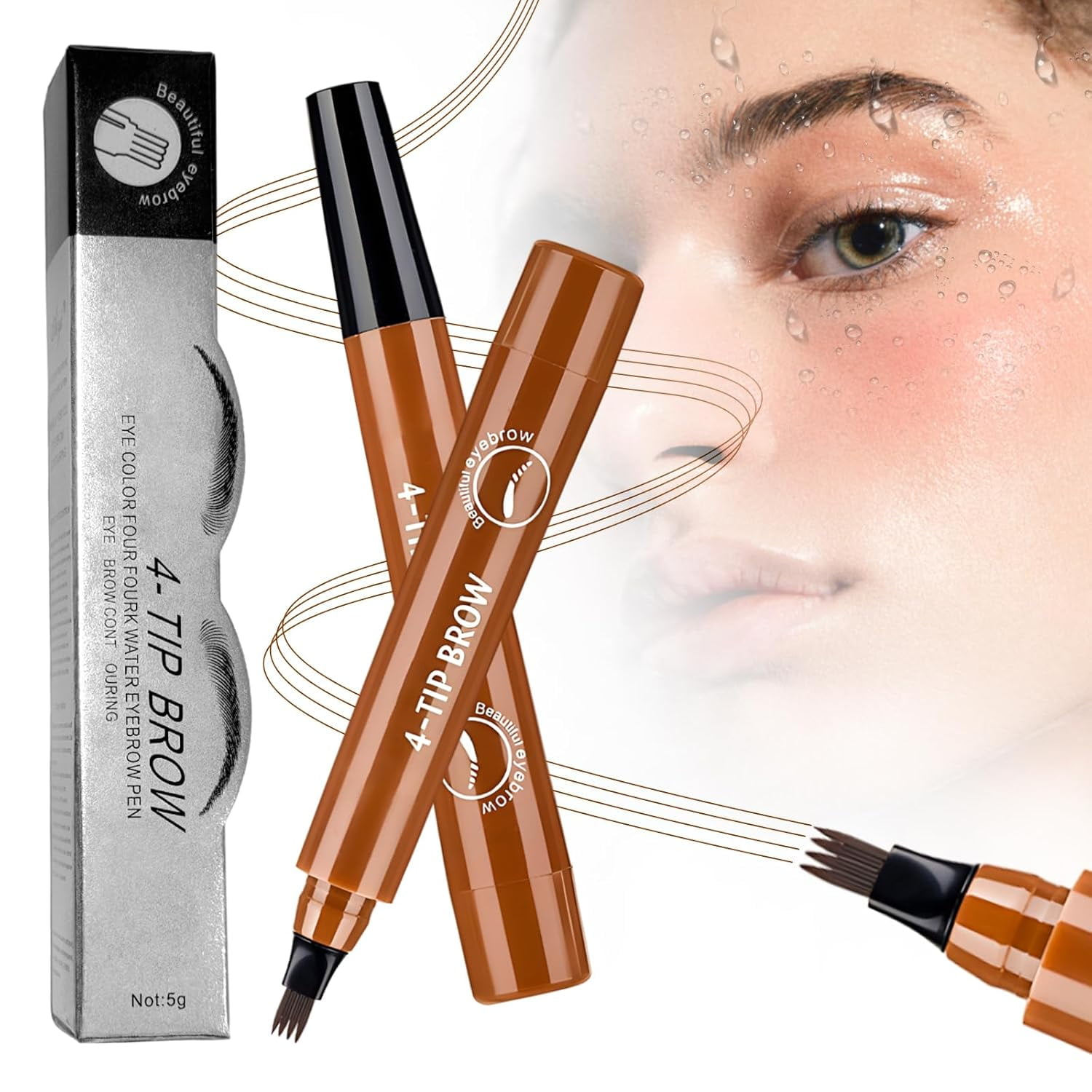 Microblading Eyebrow Pencil, 2025 Upgraded 3D Waterproof 4 Tip Magic ...