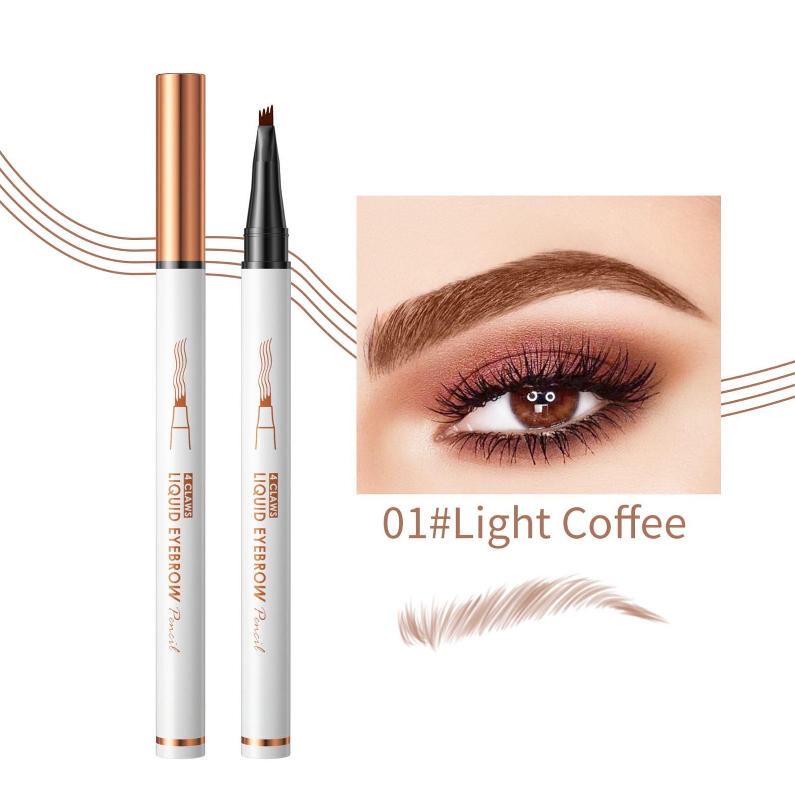 Microblading Eyebrow Pencil - 2026 Upgraded 3D Waterproof 4-Tip Eyebrow ...