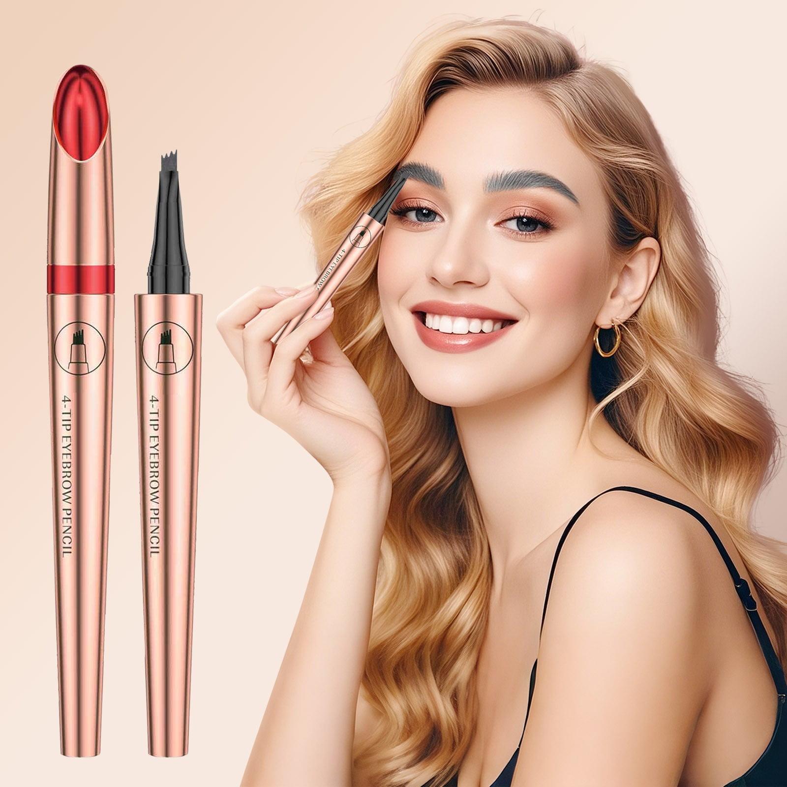 Microblading Eyebrow Pencil - Waterproof 4-Prong Pen for Natural Hair ...