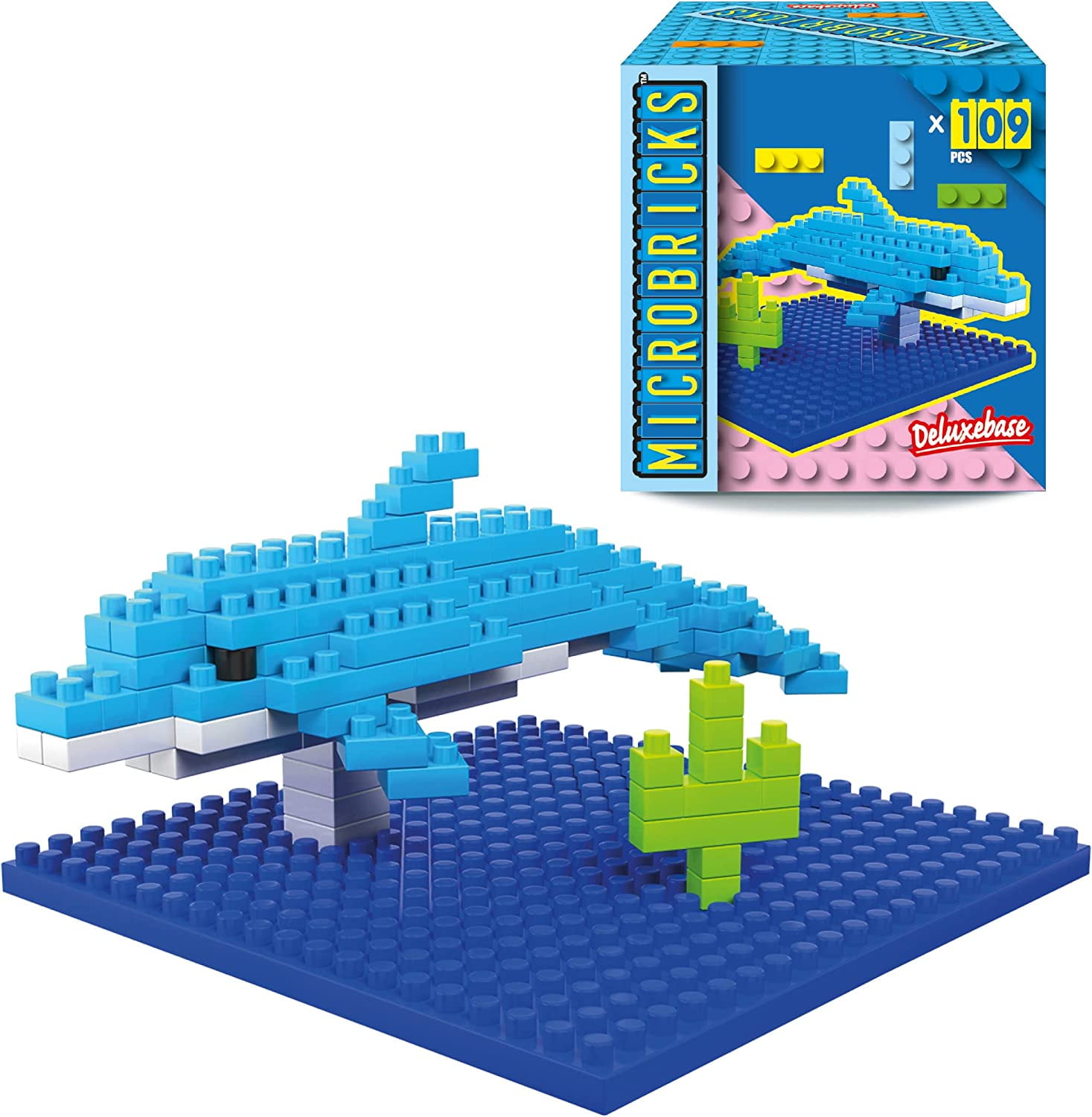 Microbricks Dolphin by Deluxebase – Sealife 3D Mini Blocks Puzzle ...