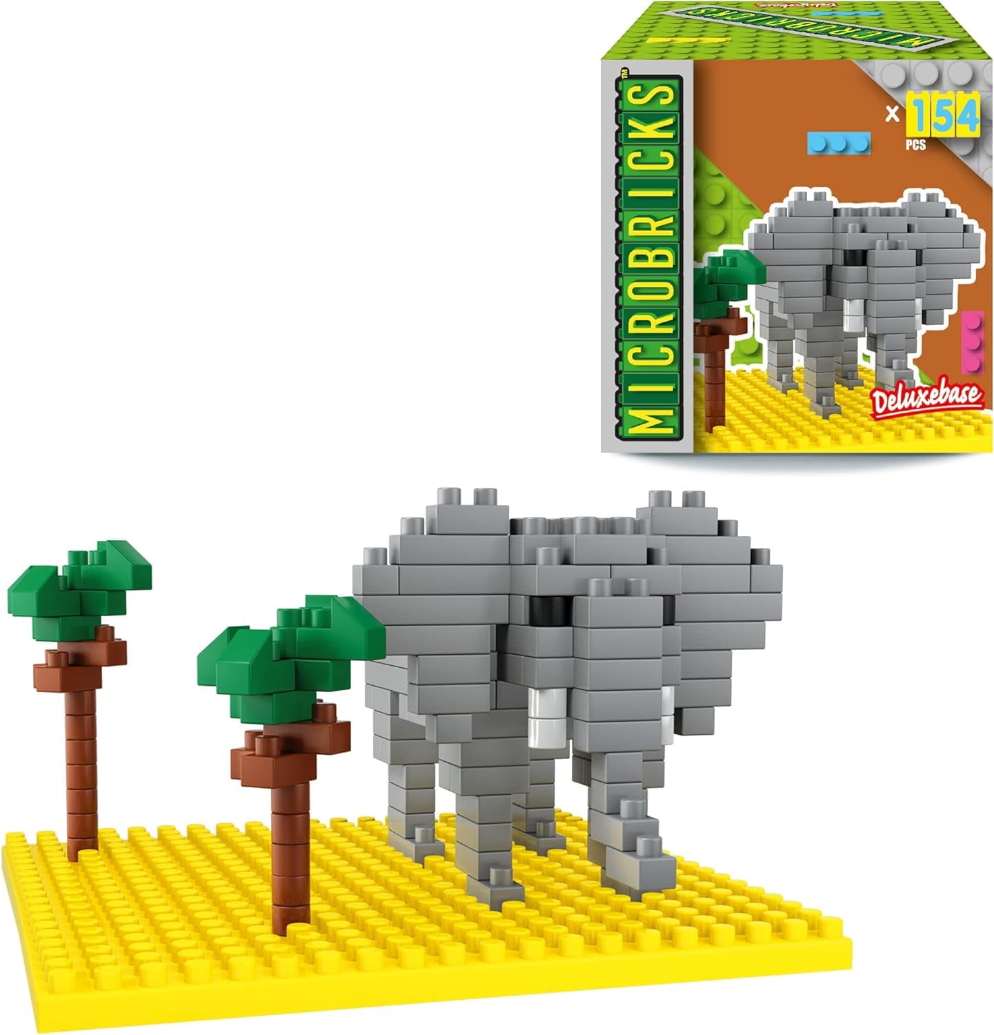 Microbricks Elephant by Deluxebase – 3D Jungle Puzzle Mini Bricks Toy ...