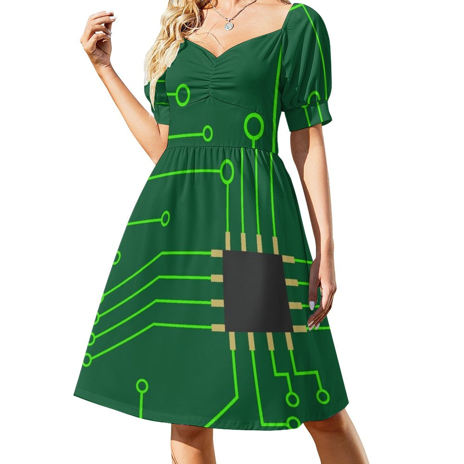 Microchip Digital Art PCB Sleeveless Dress Woman's evening dress Party ...