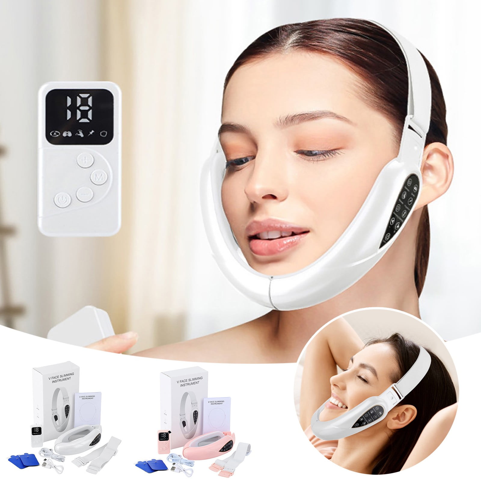 Microcurrent Facial Massager Device Rechargeable Smart Lifting Tool for ...