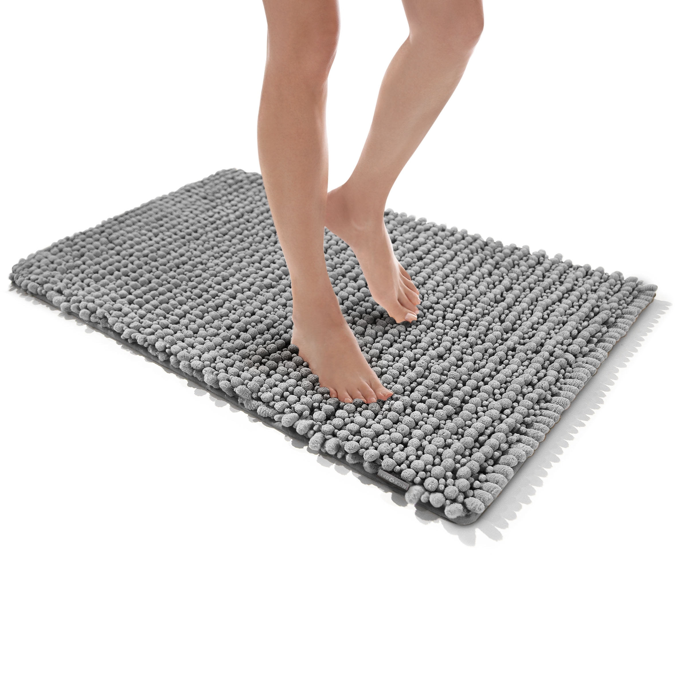 Microdry Chenille Memory Foam Bath Mat, 21" x 34", Light Gray - Walmart.com