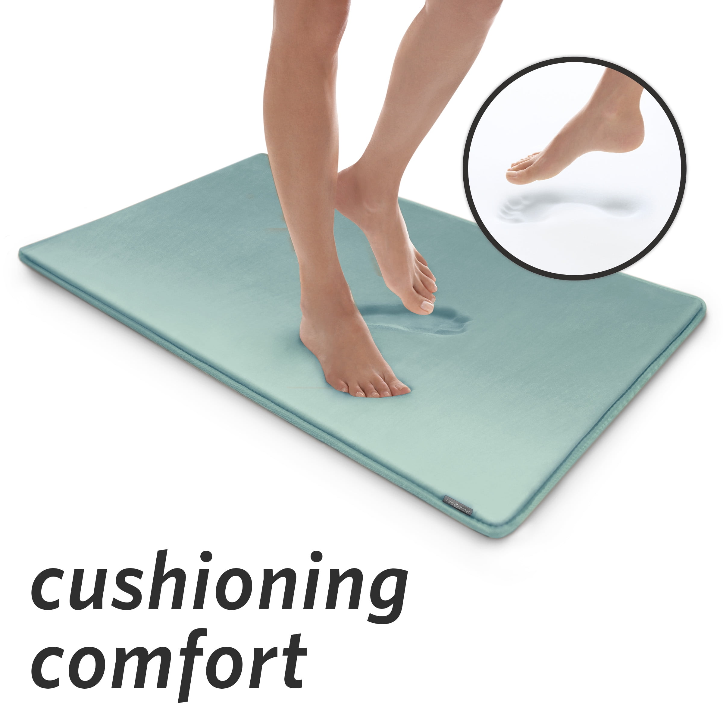 Microdry Extra Thick SoftLux Infused Memory Foam Bath Mat, 21" x 34 ...