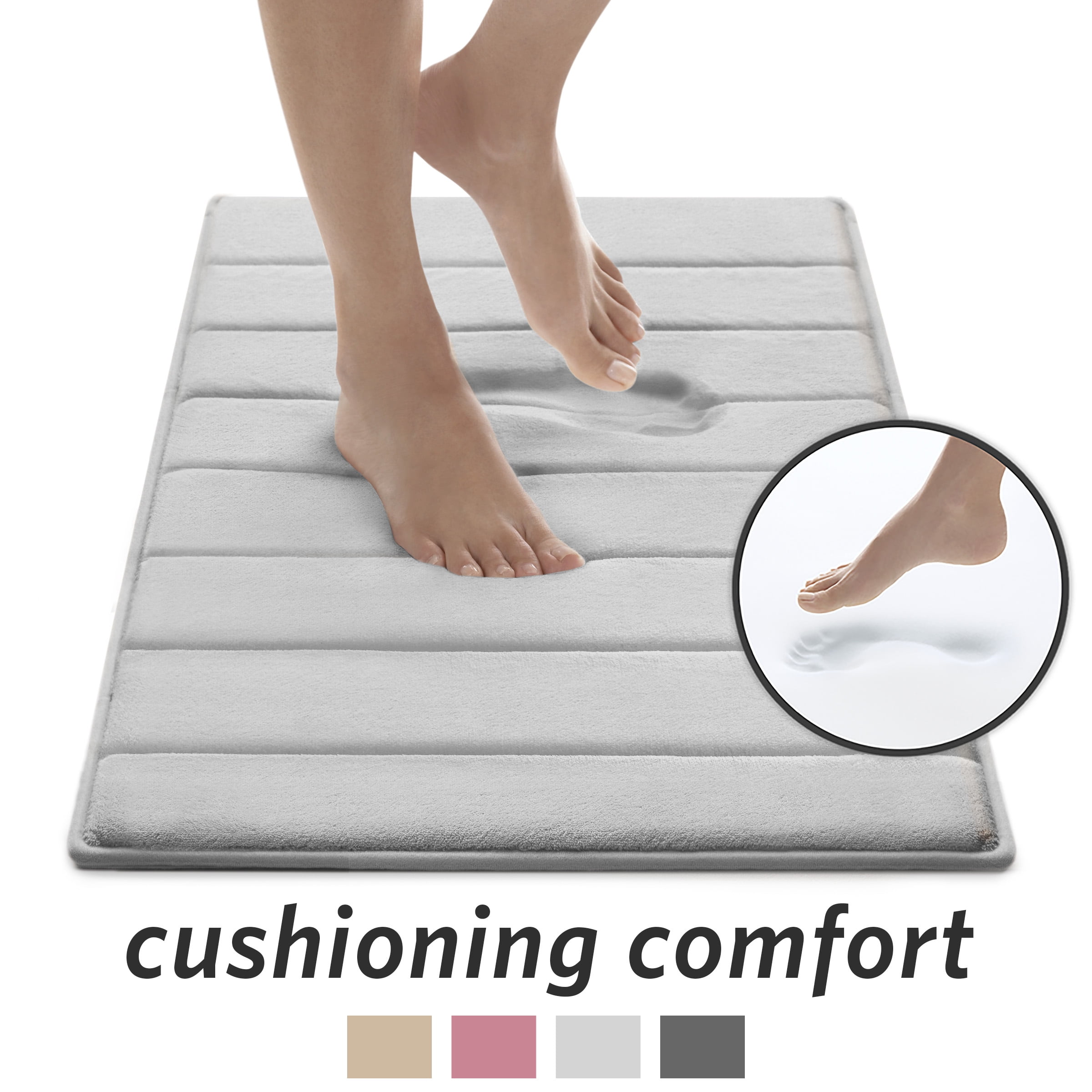 Microdry Ultra Absorbent CoreTex Memory Foam Bath Mat with GripTex Skid ...