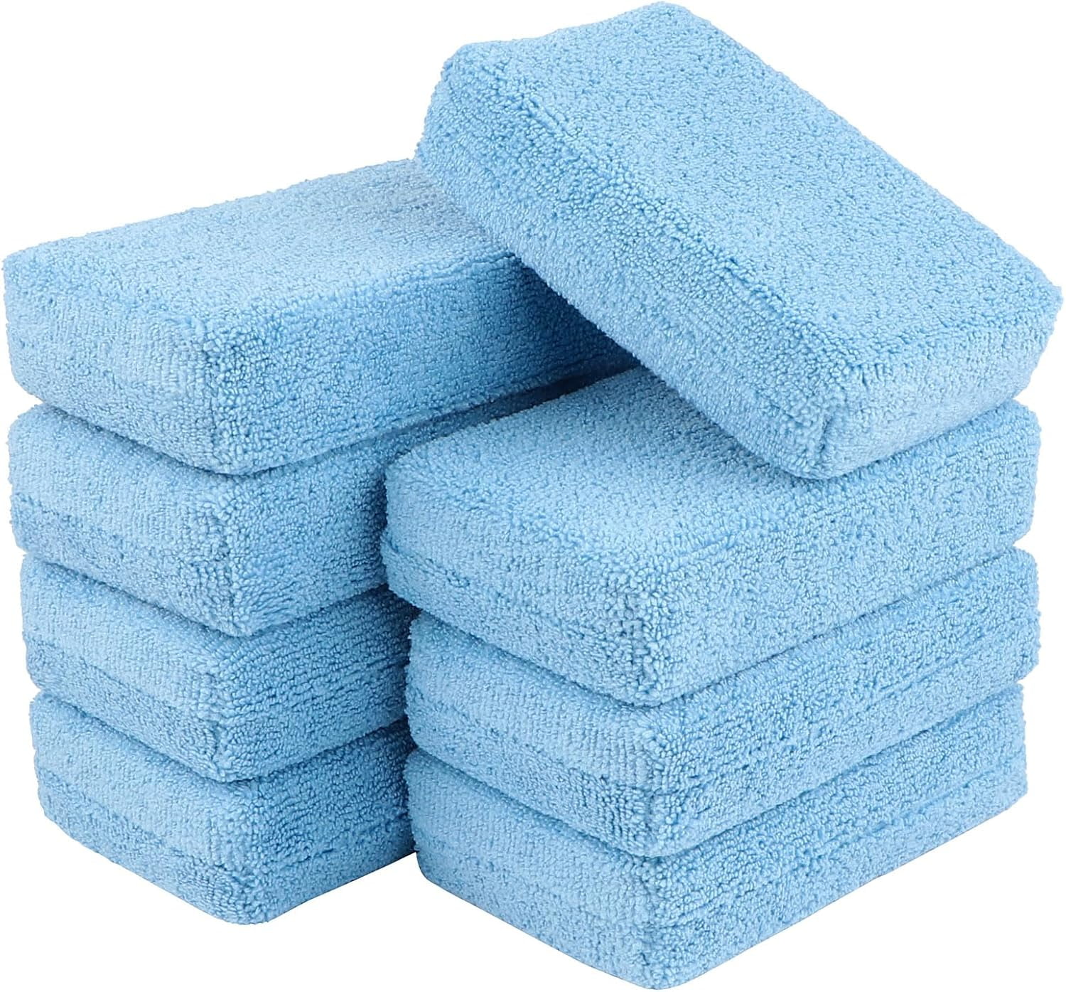 Microfiber Applicator Pad-8Pack, Car Wash Sponge, Premium Microfiber ...