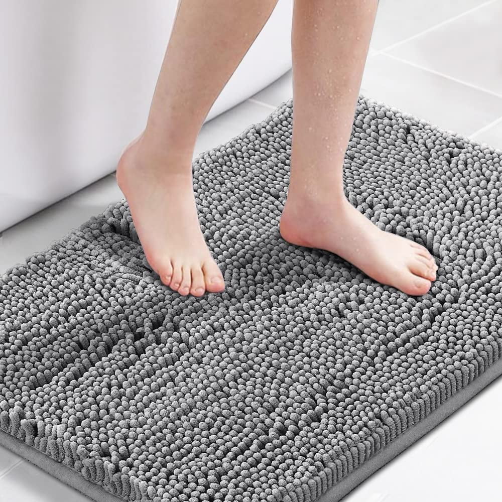 Microfiber Bath Rugs Chenille Floor Mat Ultra Soft Washable Bathroom ...