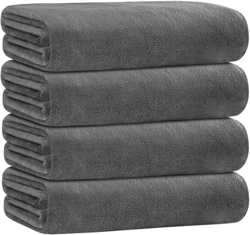 Microfiber Bath Towel 2 Pack(30" x 60"), Oversized Thick Towels, Soft ...