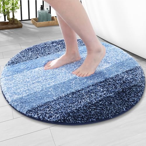 Microfiber Bathroom Rugs, Shaggy Soft and Absorbent Bath Rug, Non-Slip ...