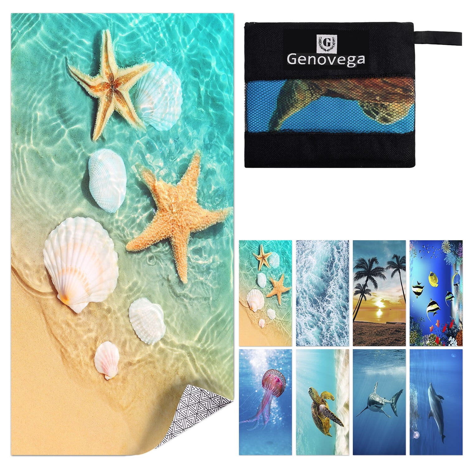 "Starfish Oversized Beach Towel - Microfiber, Quick Dry, Sand Free, 36 ...