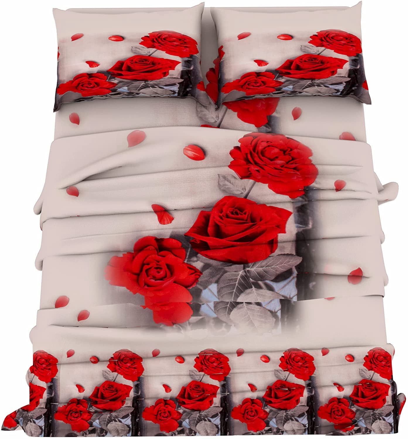 Microfiber Bed Sheet Set Lightweight Set - Flat Sheet Fitted Sheet ...