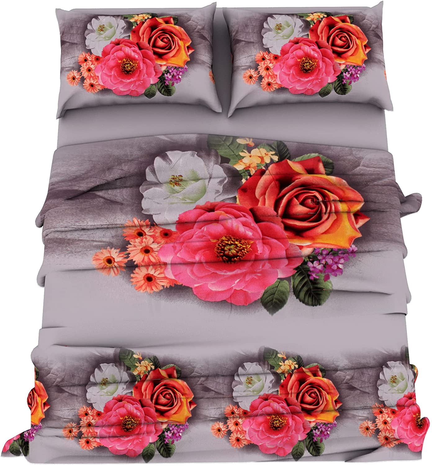 Microfiber Bed Sheet Set Lightweight Set - Flat Sheet Fitted Sheet ...