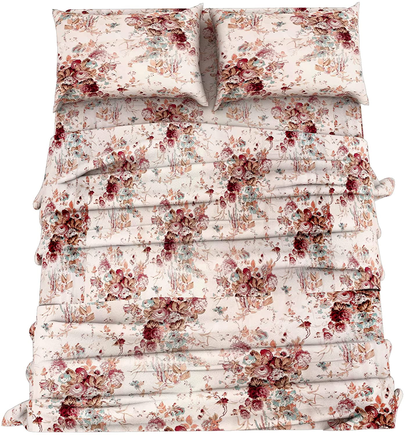 Microfiber Bed Sheet Set Lightweight Set - Flat Sheet Fitted Sheet ...