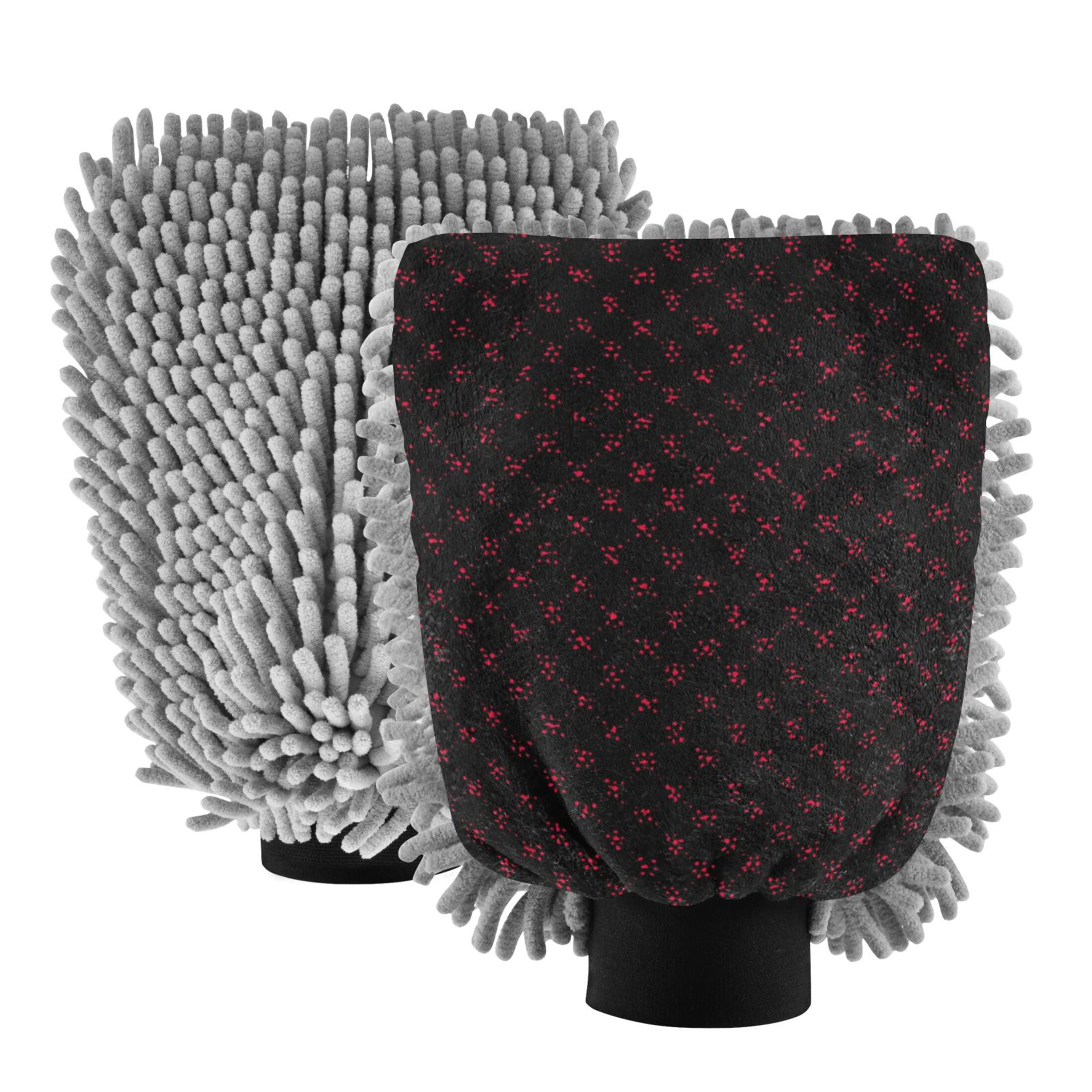 Microfiber Car Wash Gloves With Chenille & Polyester Terry Scratch-Free ...