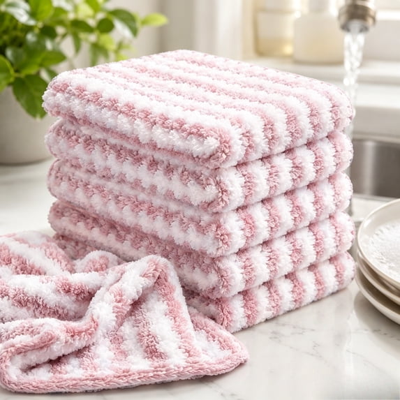 Microfiber Cleaning Cloth, 10 x 10 in Absorbent Kitchen Towels in 3 ...
