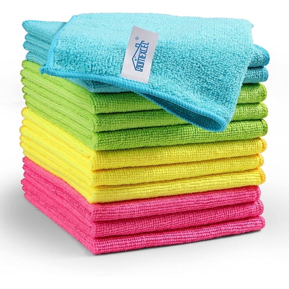 "Microfiber Cleaning Cloth,12 Pack, Streak Free, Lint Free, Reusable ...