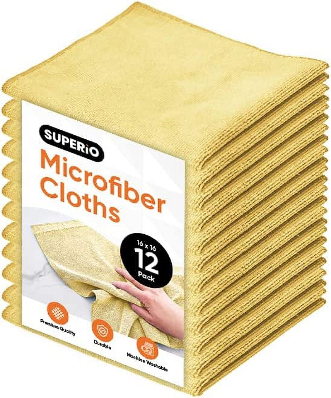 Microfiber Cleaning Cloth 16"x16" Washable Rags for Car, Kitchen, Bath ...