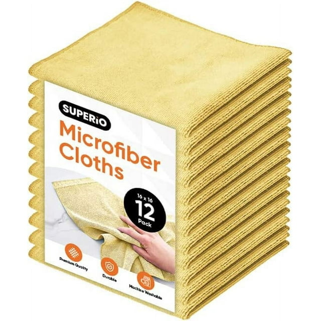 Microfiber Cleaning Cloth 16"x16" Washable Rags for Car, Kitchen, Bath ...